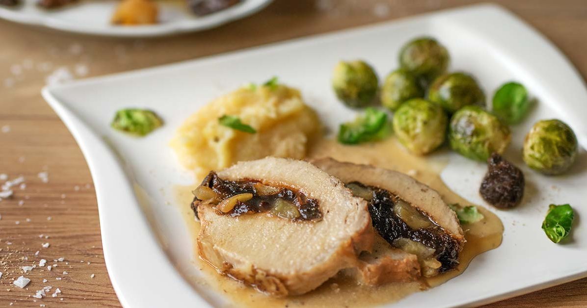 Westfälischer (Kassler) Rippenspeer mit Backpflaume und Apfel